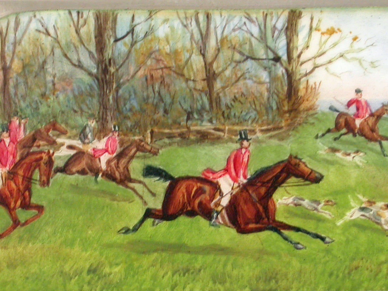 Victorian Silver and Enamel Hunting Scene Vesta Case at 1stDibs