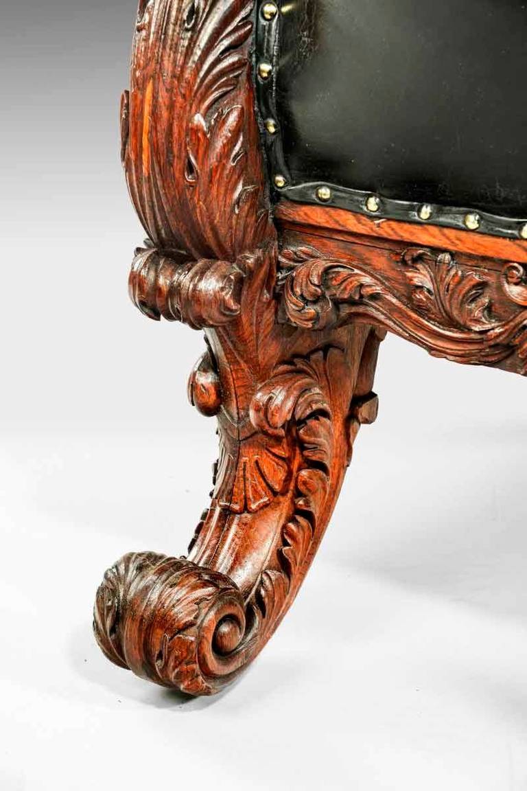 Pair of Rosewood Library Chairs Attributed to Gillows at 1stDibs