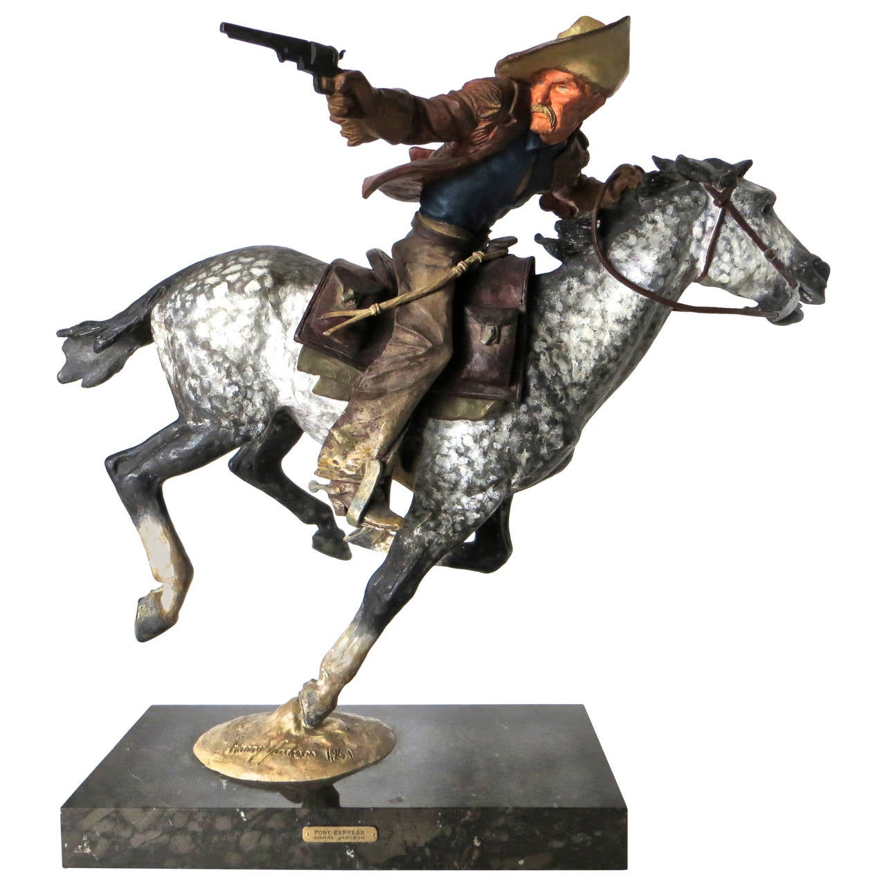 Bronze "Pony Express" by Harry Jackson, Artist Model Original, Dated ...