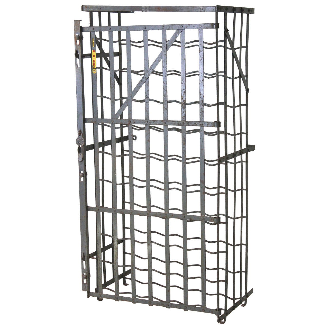 Industrial French 50 Bottle Locking Wine Rack Cage, circa 1930 For Sale ...