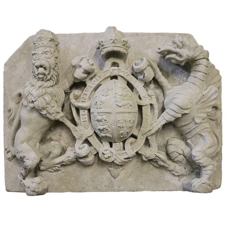 Henry VIII Coat of Arms Cast Stone Armorial Architectural Element ...