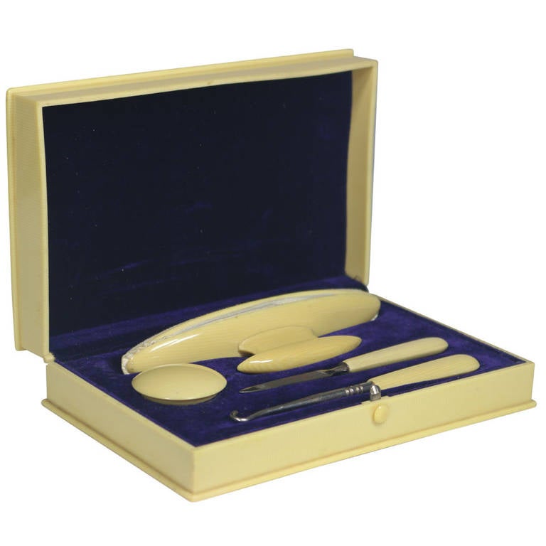 Ivory Celluloid Nail Dresser Set Complete in Box by Imperial Brands For ...