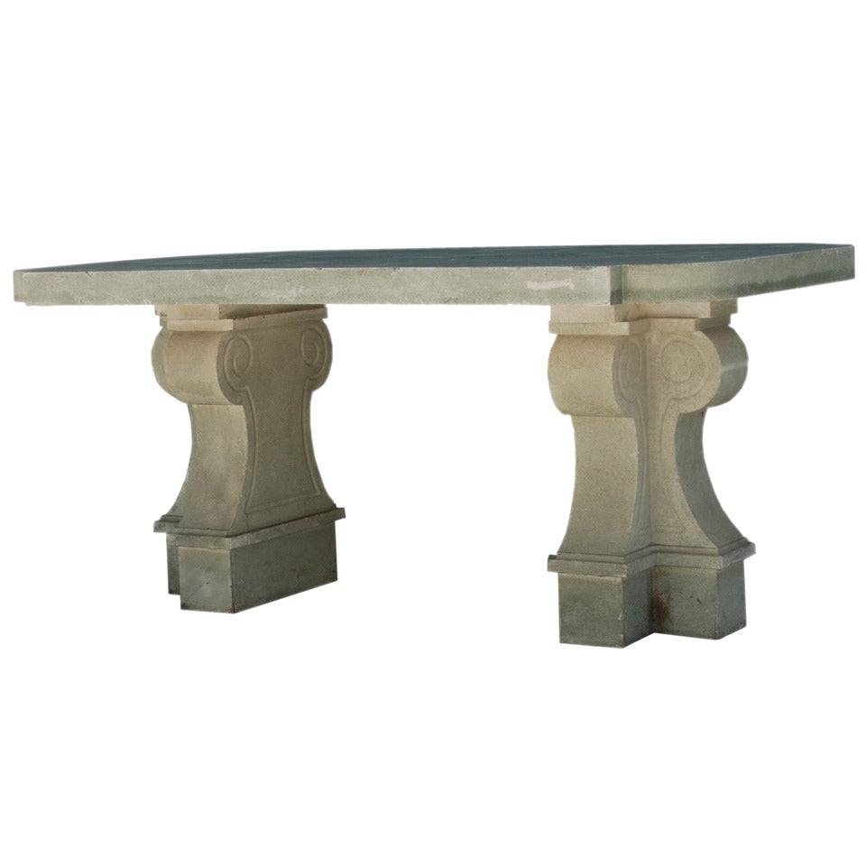 Faux Stone Table or Desk in 18th c. Classical English Coade Stone Style ...