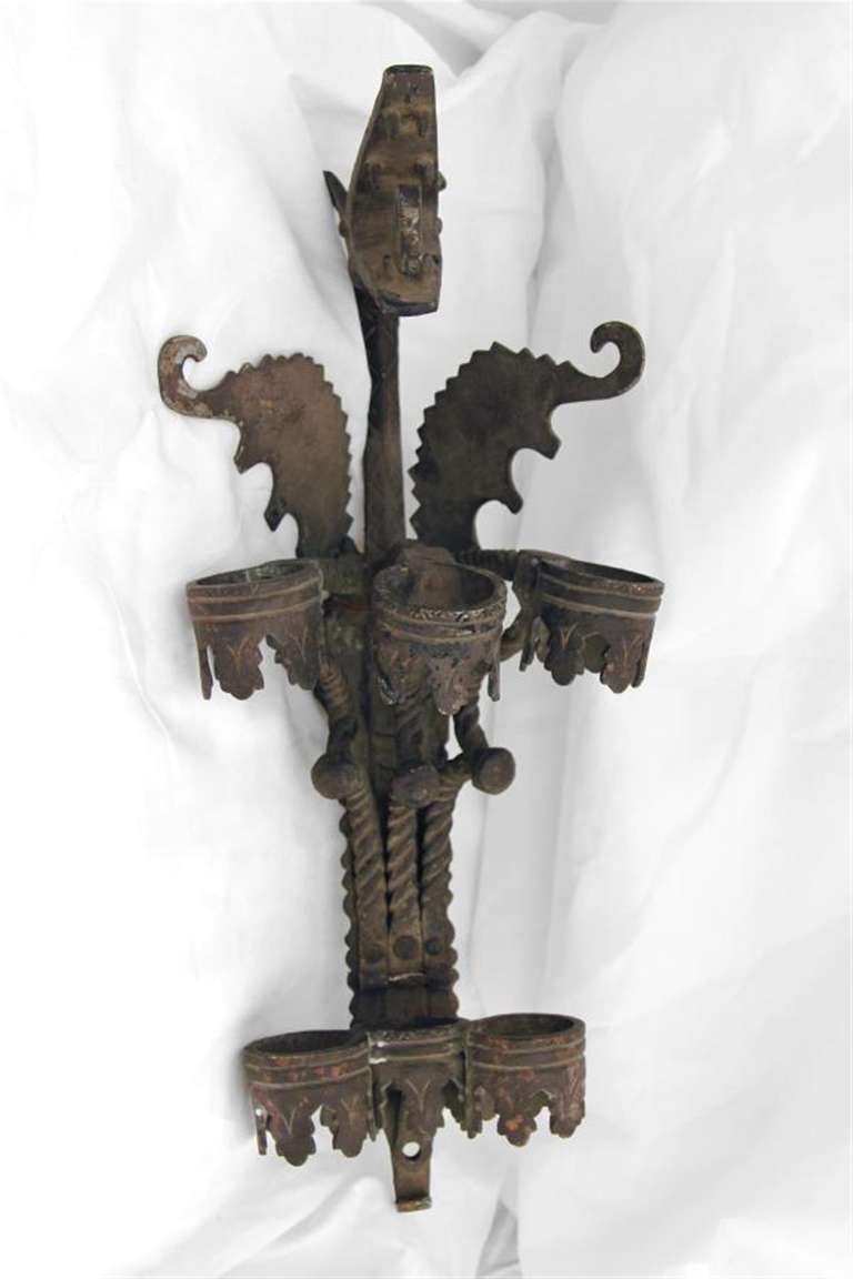 Pair of Bronze Dragon Torch Sconces For Sale at 1stDibs | medieval ...