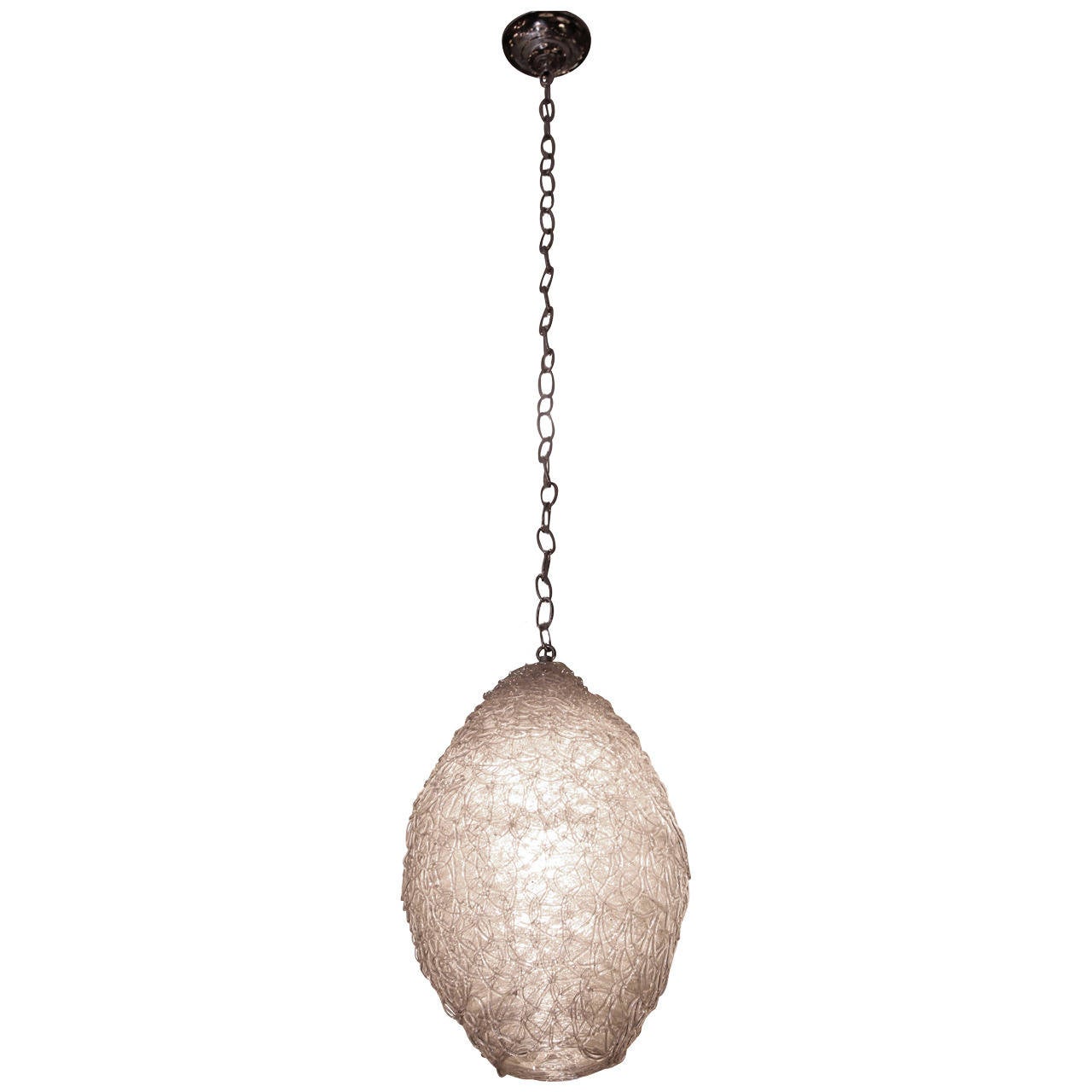 1960s Italian Mid-Century Modern Spun Acrylic 'Spaghetti' Oval Pendant ...