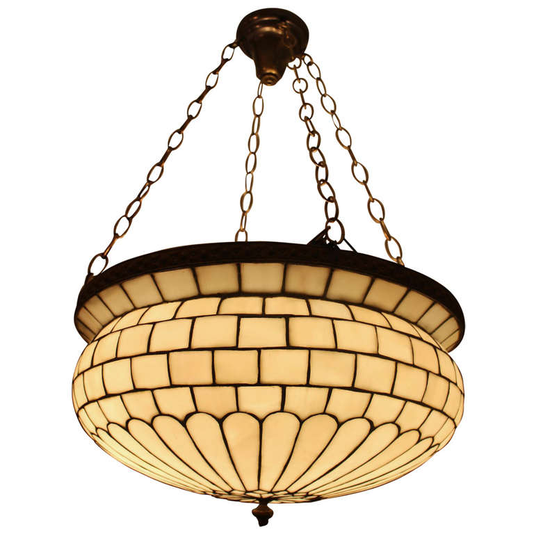 Leaded Opal Pendant Light at 1stDibs