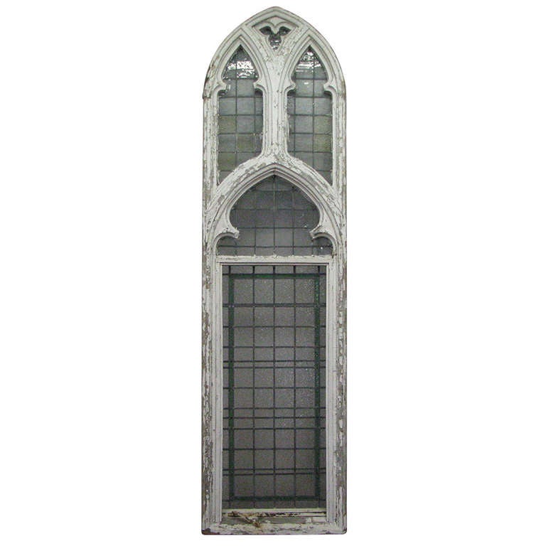 Gothic Church Window with Leaded Glass at 1stDibs