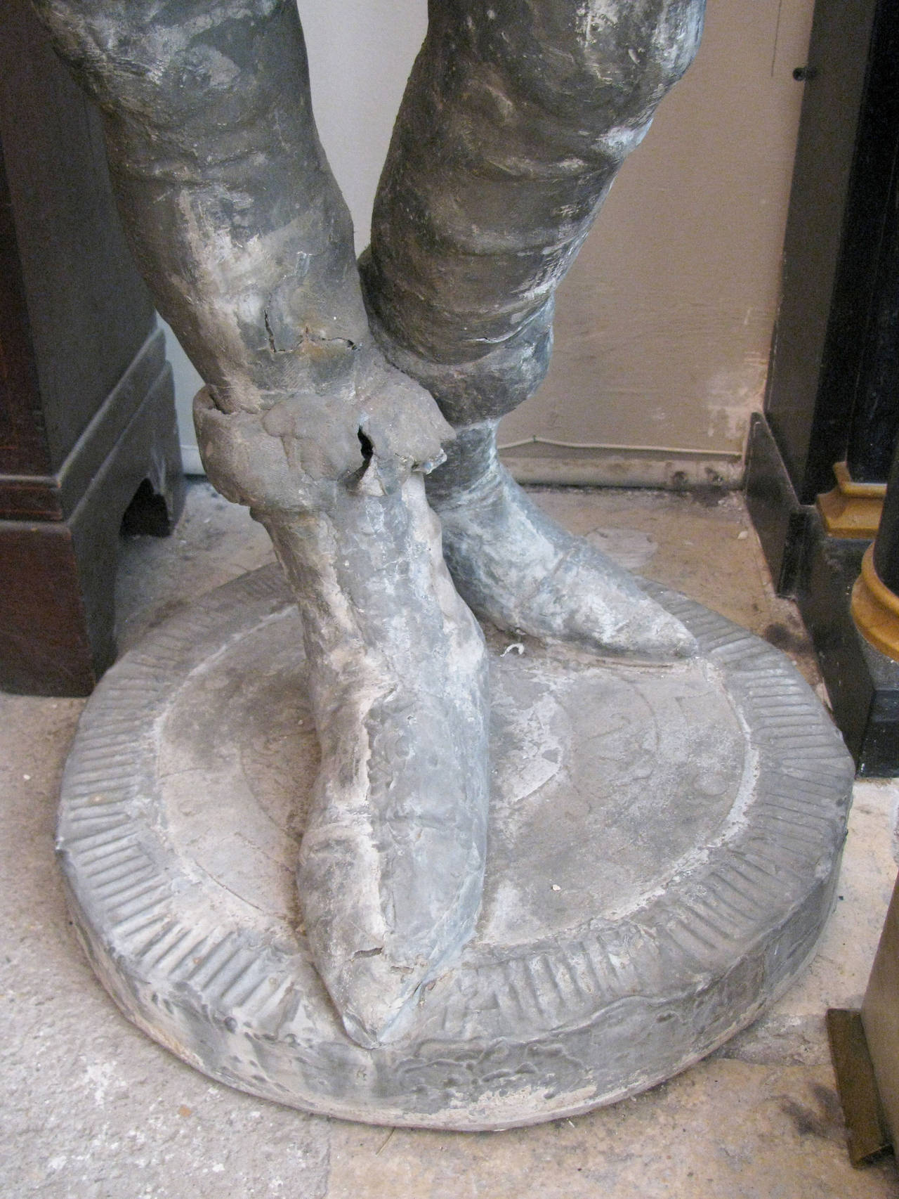 1850s Pair of English Gothic Boy Garden Statues Made from Lead For Sale ...