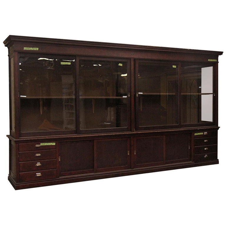19th Century Large Mahogany Display Cabinet For Sale at 1stDibs | large ...