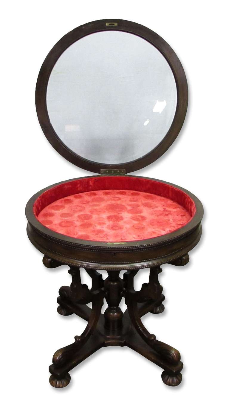 Round Victorian Vitrine Table at 1stDibs