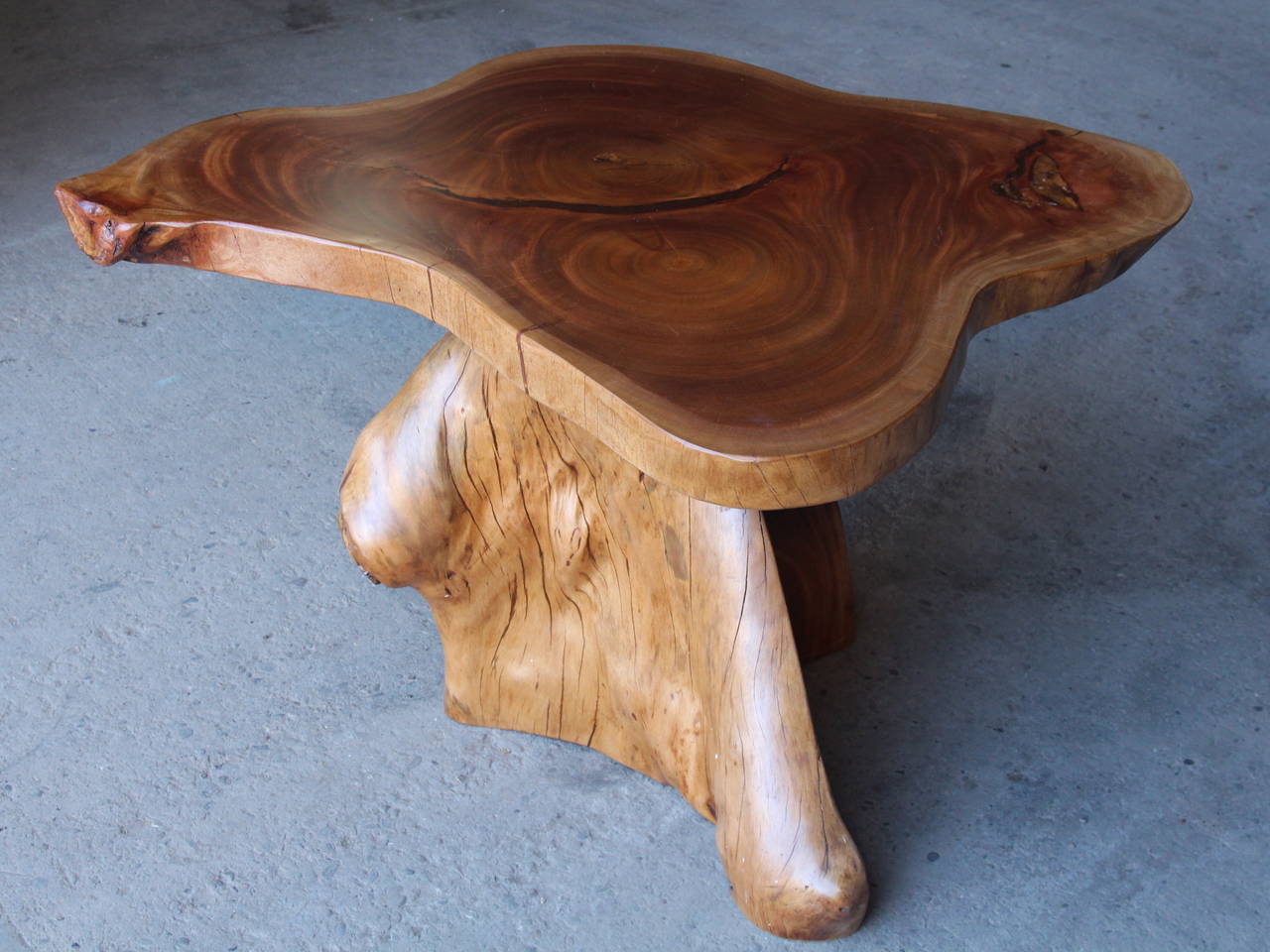 Unique Mahogany Banyan Slab Table For Sale at 1stDibs | banyan wood