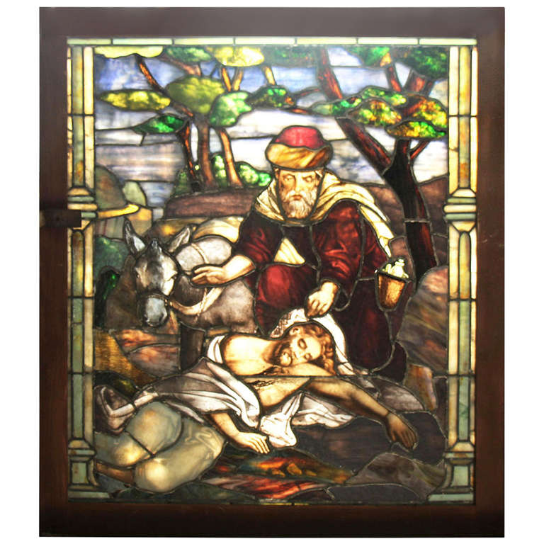 "The Good Samaritan" Stained Glass at 1stDibs