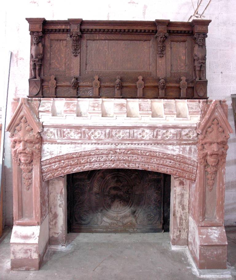 Carved Gothic Fireplace Mantel from a New York Estate For Sale at 1stDibs