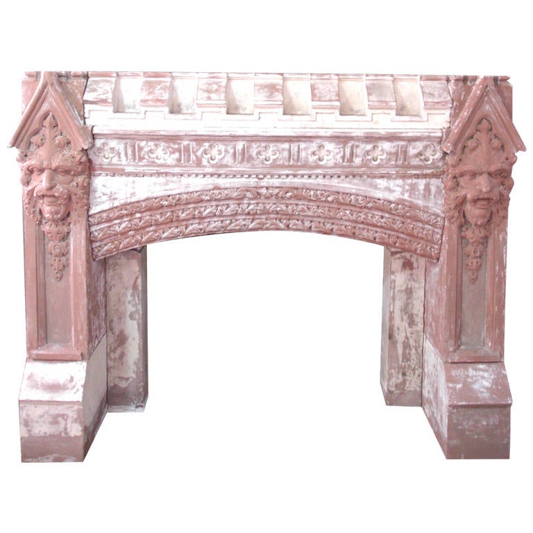 Carved Gothic Fireplace Mantel from a New York Estate For Sale at 1stDibs