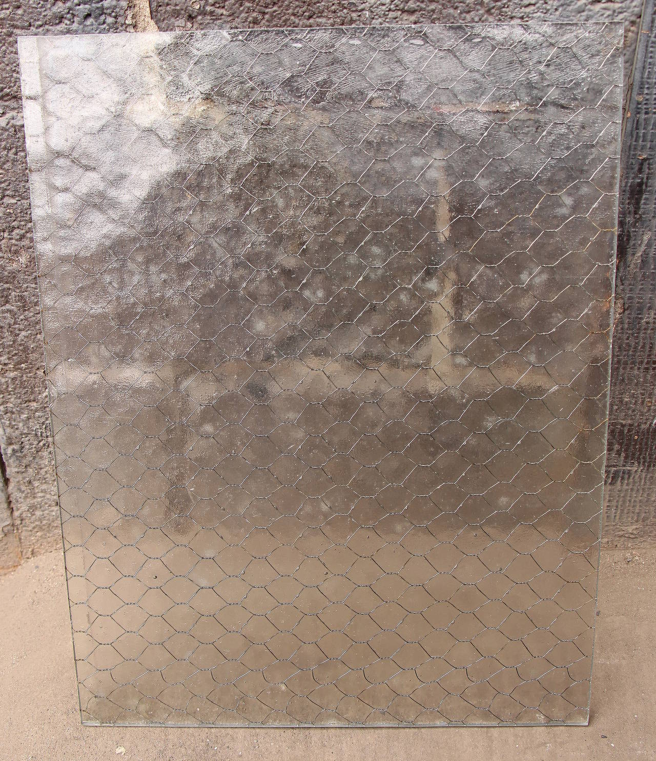 1920s Clear Hammered Chicken Wire Glass For Sale at 1stdibs