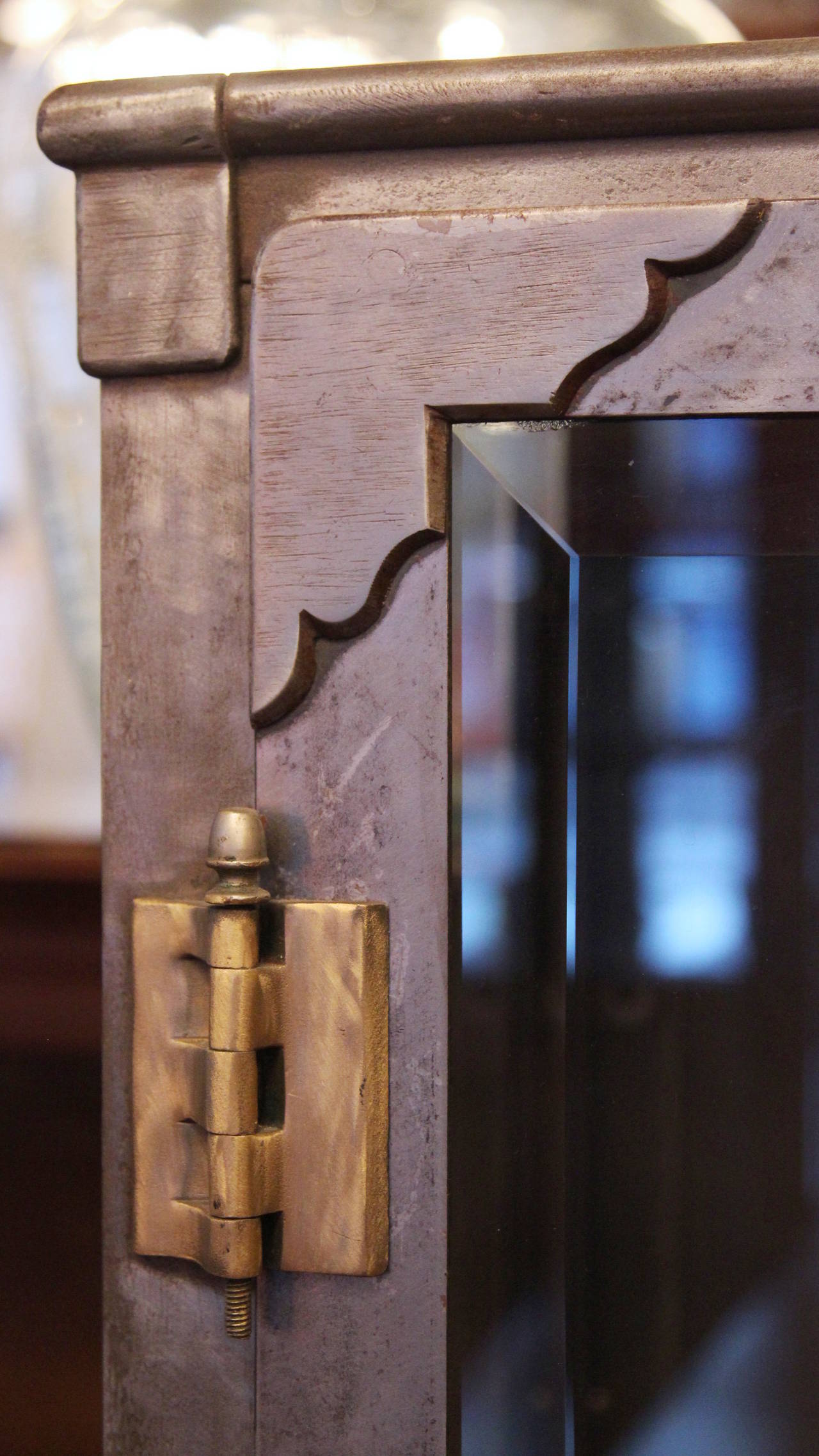 1880s Cast Iron Medical Cabinet with Cabriole Legs, Brass Hinges at 1stDibs