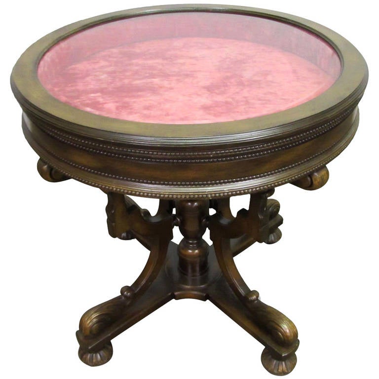 Round Victorian Vitrine Table at 1stDibs