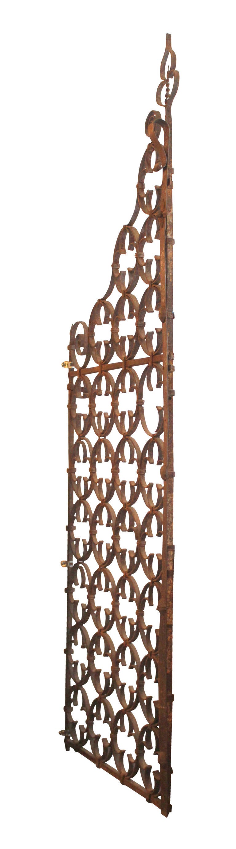 Antique Quatrefoil Pair of Forged Iron Gates at 1stDibs