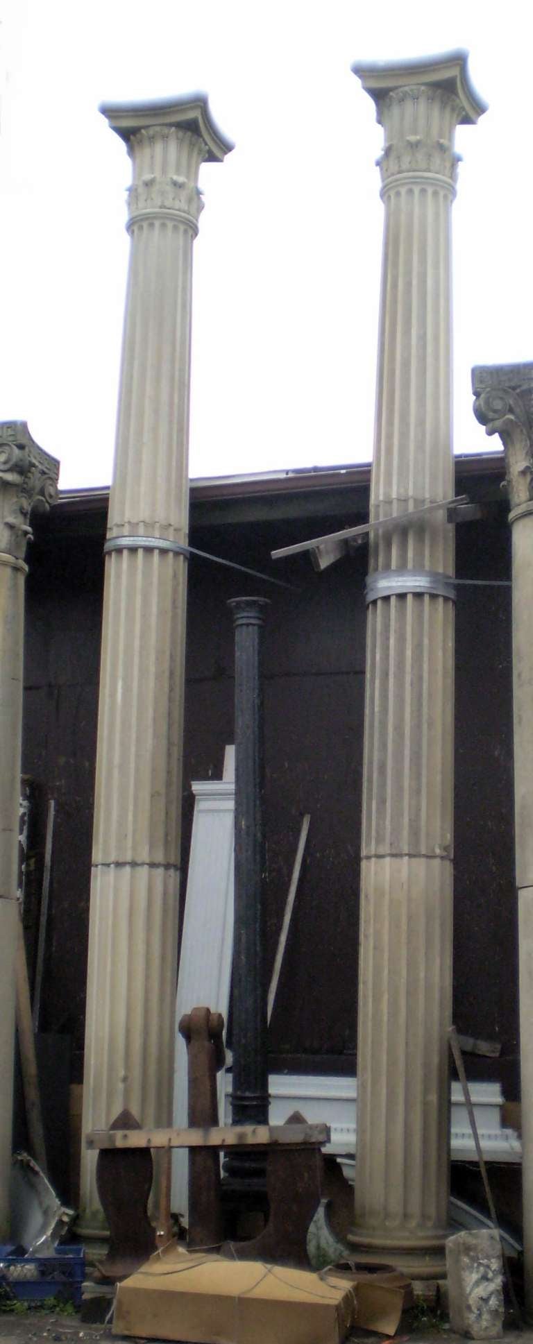 Pair of Tall Limestone Columns with Doric Capitals For Sale at 1stDibs ...
