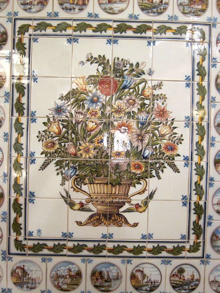 Dutch Tile Fireplace Mantel Made by Royal Tichelaar of Makkum For Sale ...