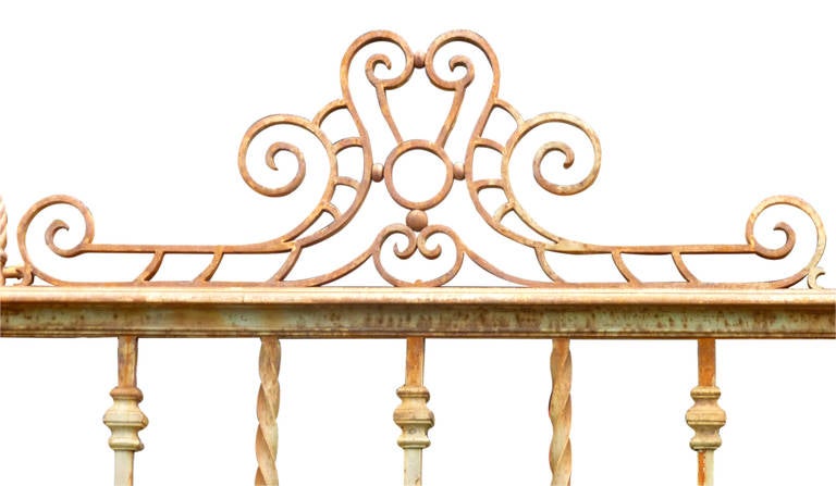 Pair of Heavy Gauge Cast and Wrought Iron Fence Sections For Sale at ...