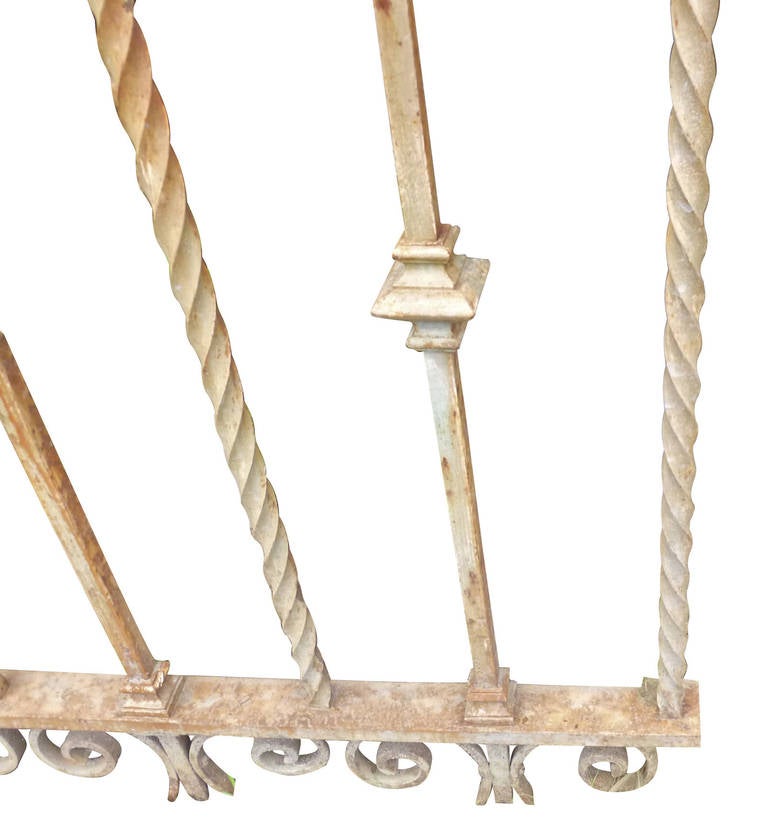 Pair of Heavy Gauge Cast and Wrought Iron Fence Sections For Sale at ...