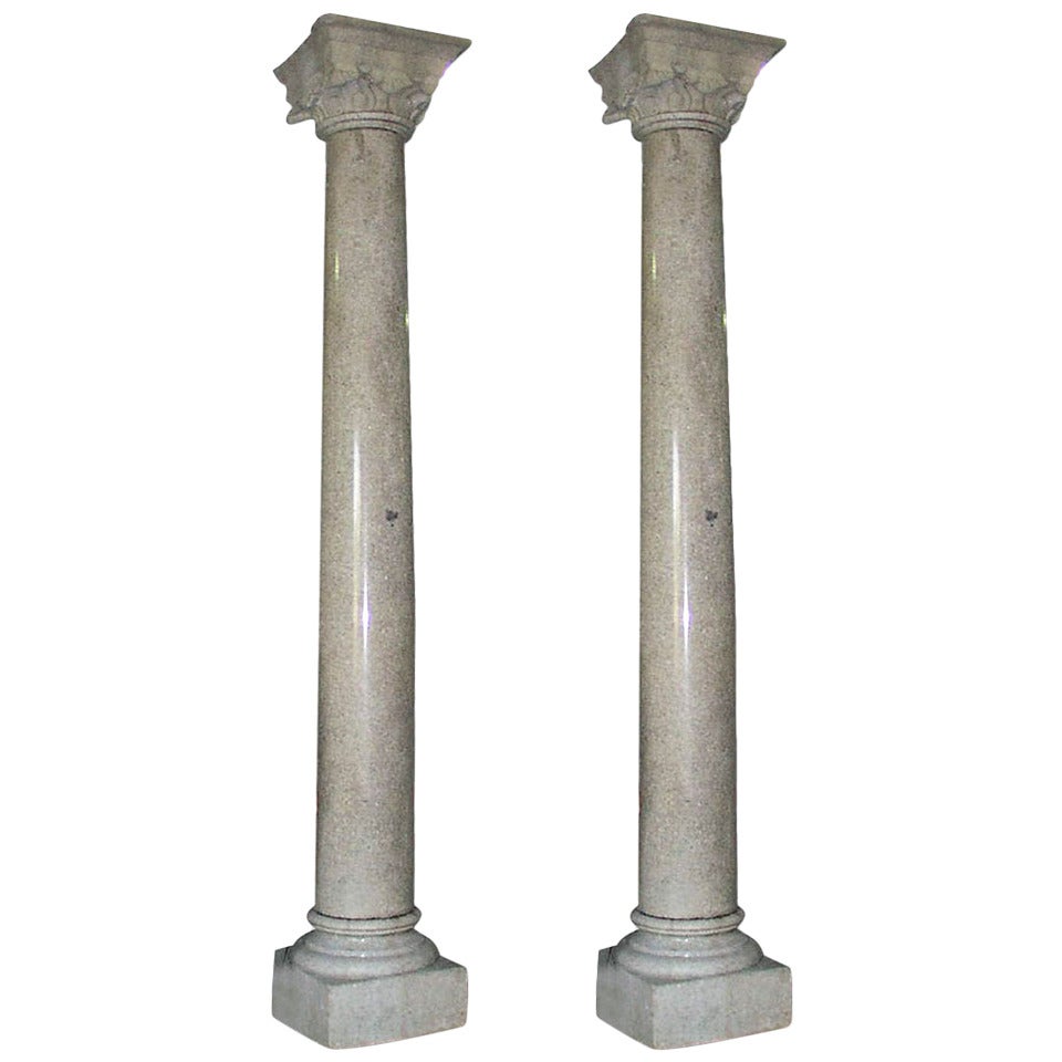 1960s Pair of Rectangular Solid Granite Column Pilasters For Sale at ...