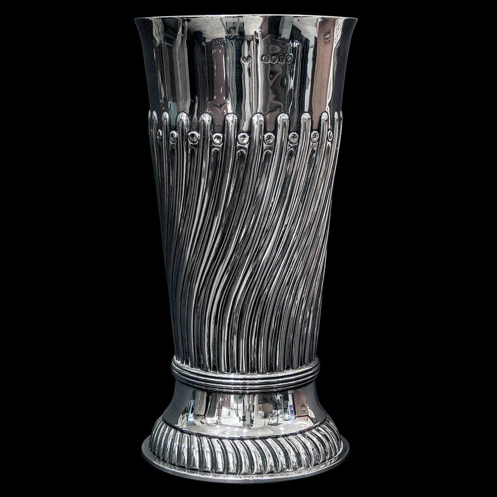 Antique Victorian English Silver Vase For Sale at 1stDibs