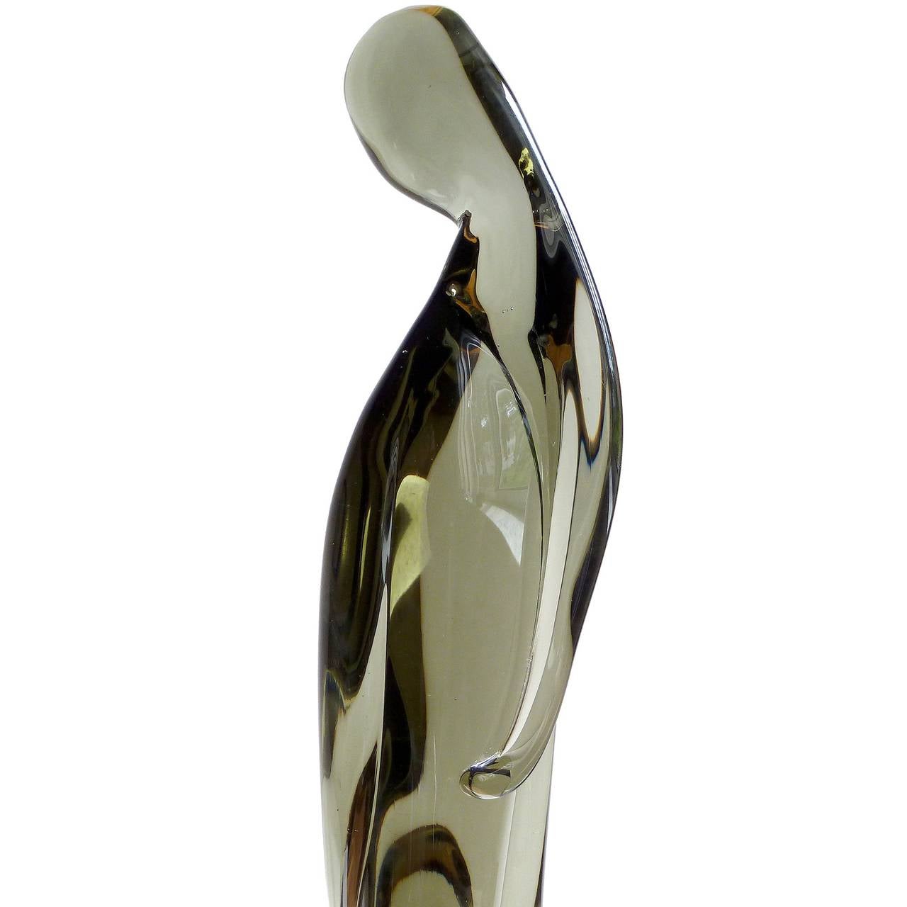 Huge Murano, Smoke Gray Abstract Italian Art Glass Woman Sculpture For ...