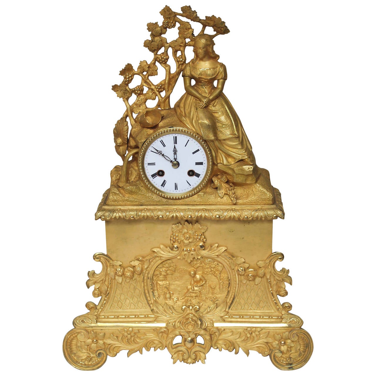 French Gilt Ormolu Mantel Clock at 1stDibs