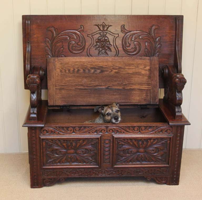 Solid Oak Monks Bench at 1stDibs
