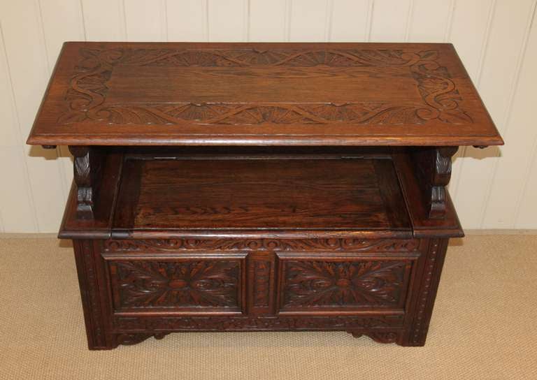 Solid Oak Monks Bench at 1stDibs