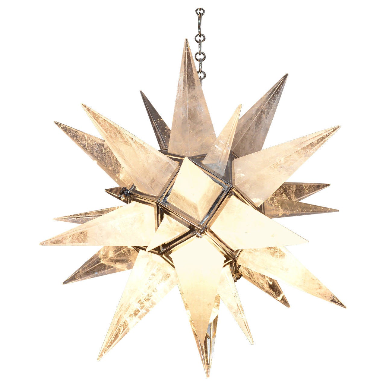 Fine Carved Rock Crystal or Quartz Chandelier at 1stDibs