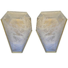 Pair of Fine Carved Rock Crystal Sconces at 1stDibs