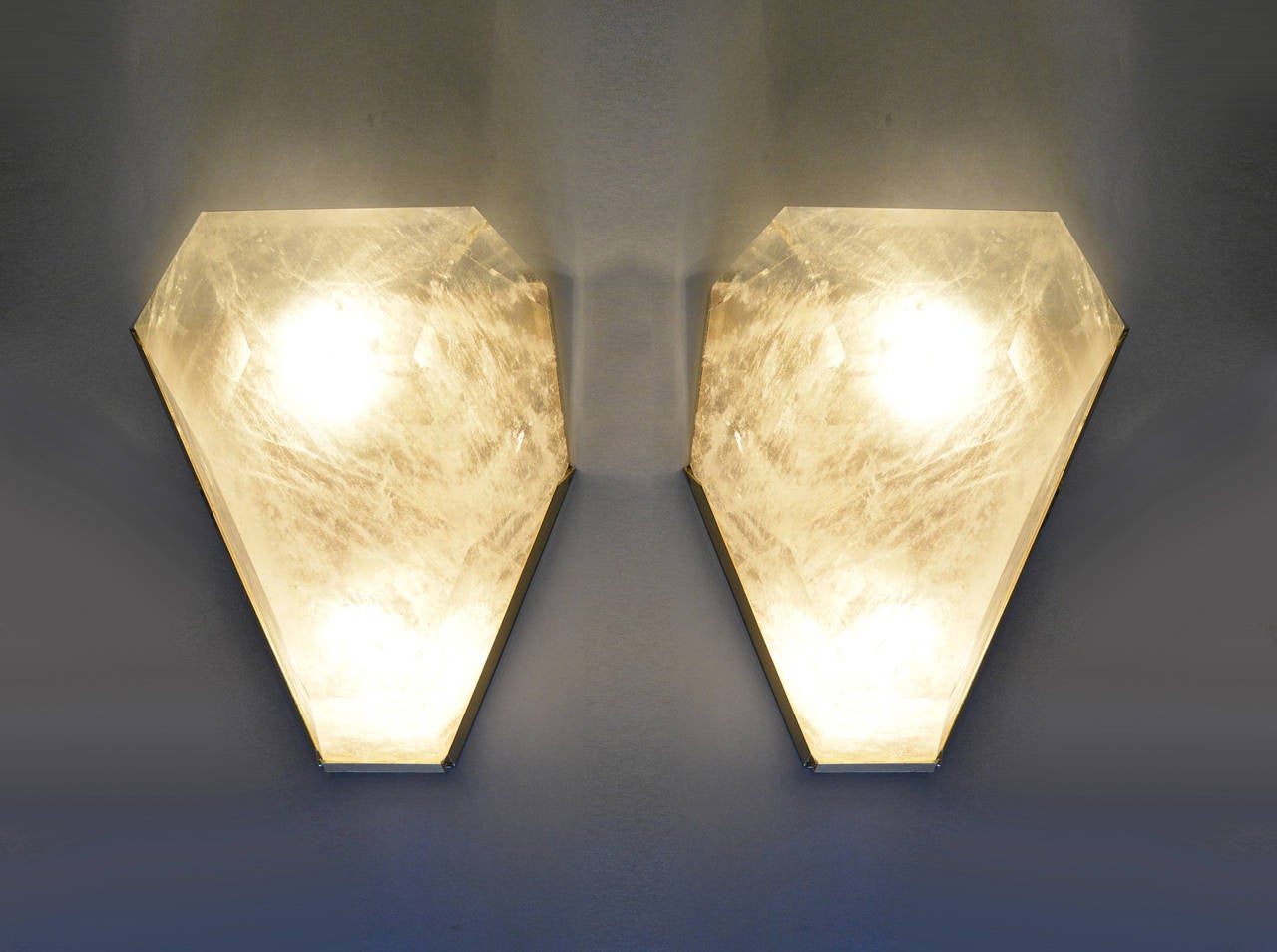 Pair of Fine Carved Rock Crystal Sconces at 1stDibs