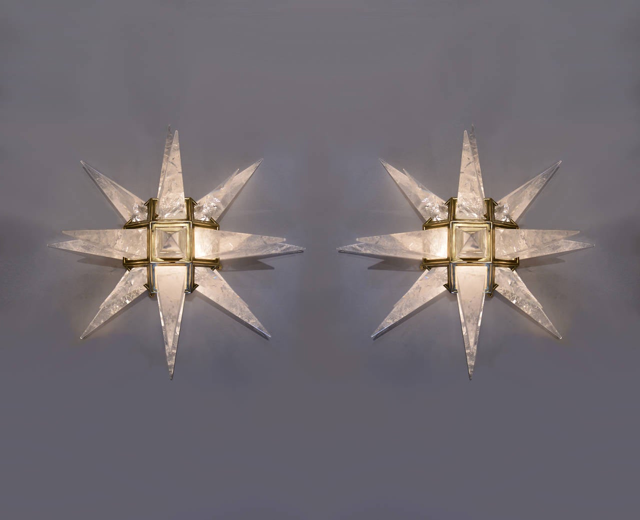 STAR19 Pair of Fine Carved Contemporary Rock Crystal Sconces For Sale ...