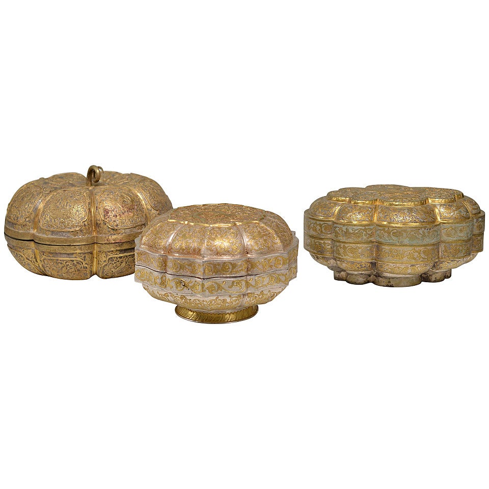 Group of Three Fine Repousse Boxes, 19th Century at 1stDibs