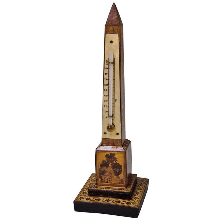 Tunbridge Ware Obelisk Thermometer circa 1900 For Sale at 1stDibs