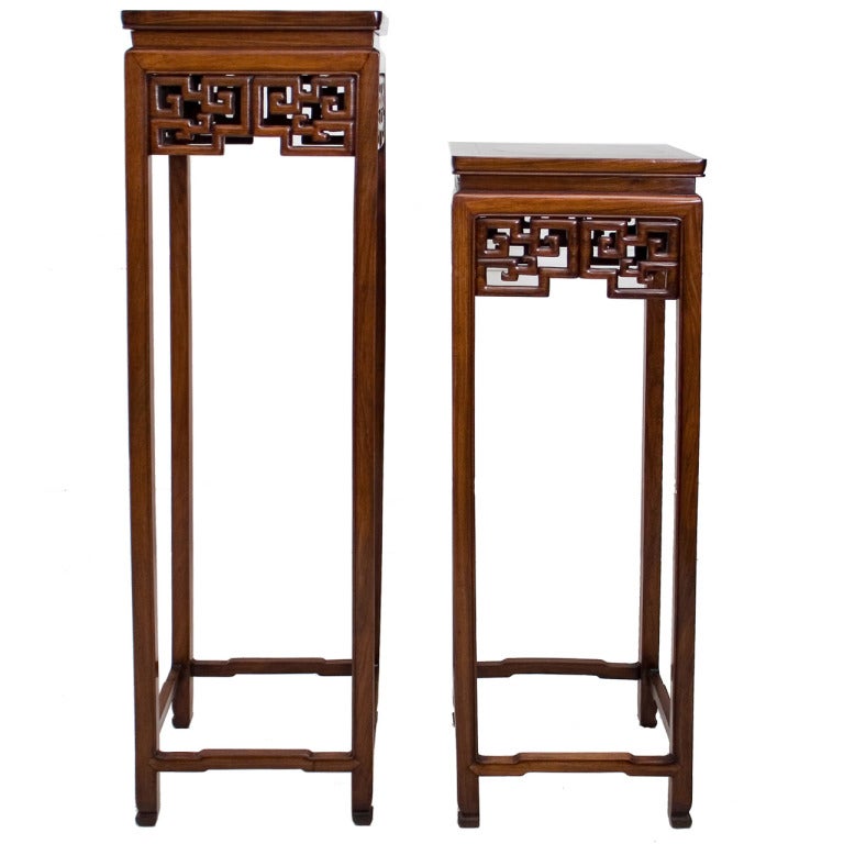 Chinese Square Hardwood Stand at 1stDibs