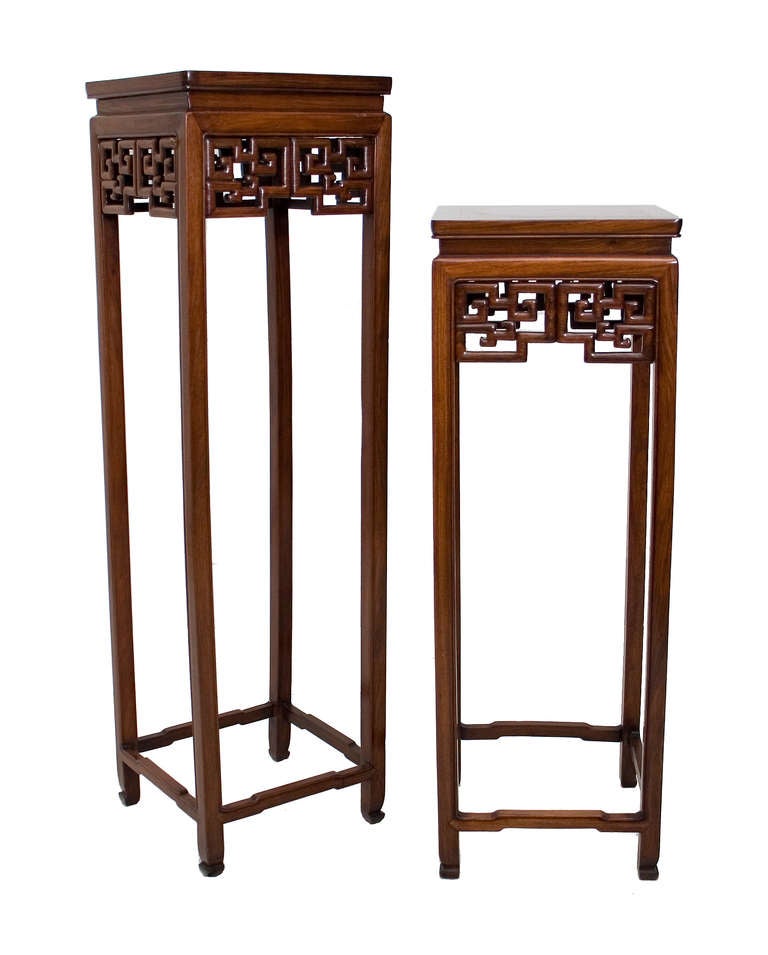 Chinese Square Hardwood Stand at 1stDibs