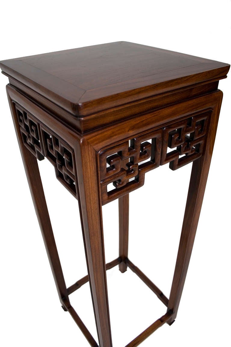 Chinese Square Hardwood Stand at 1stDibs