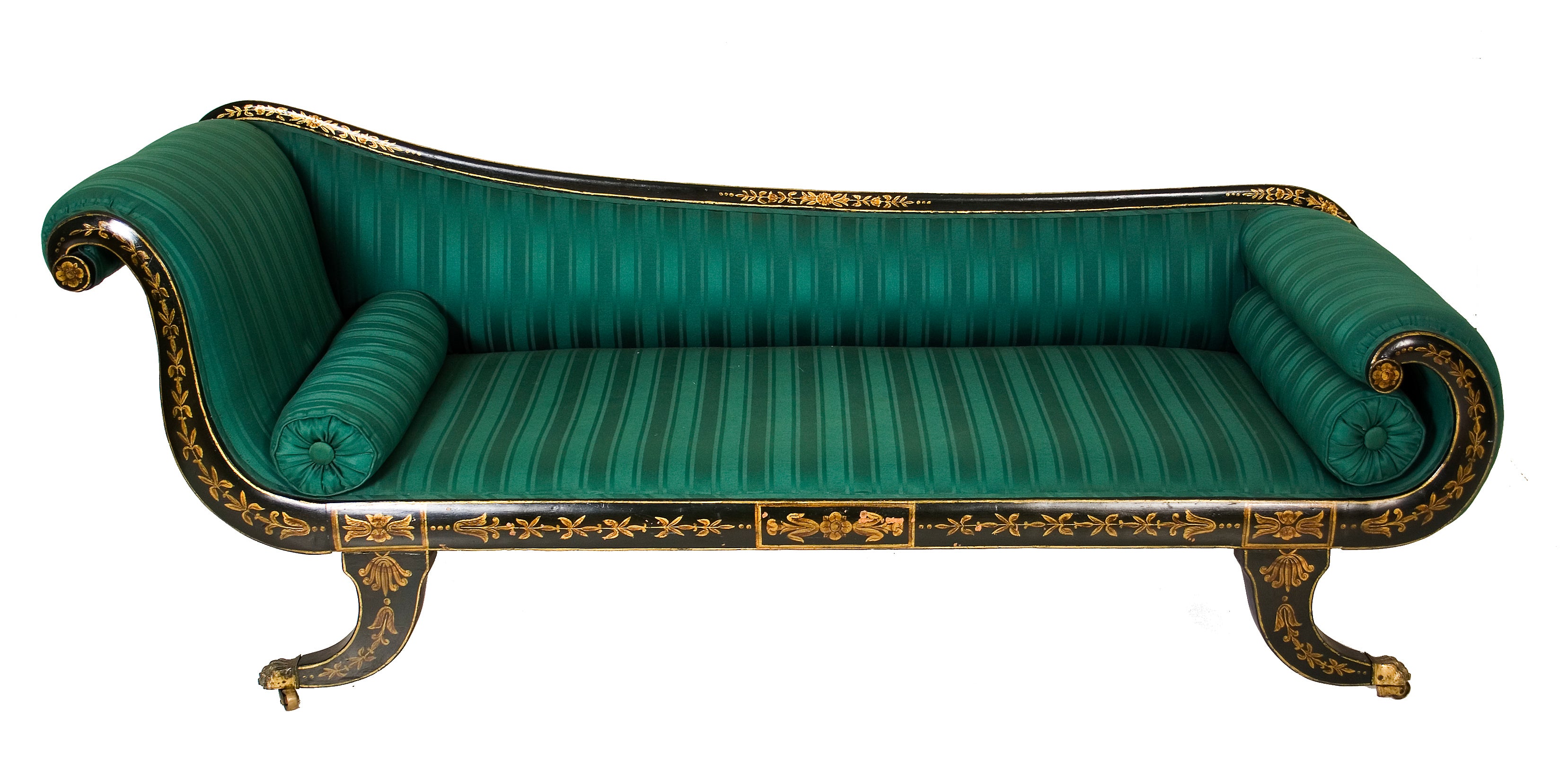 Regency Ebonized and Upholstered Recamier at 1stDibs