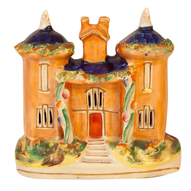 A Staffordshire pottery cottage. at 1stDibs