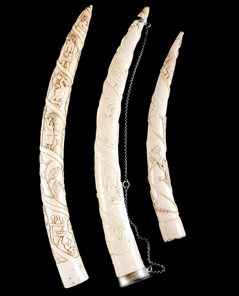 Carved Ivory Tusk For Sale at 1stDibs