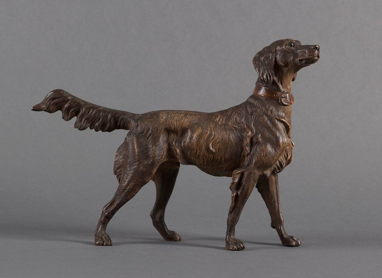 Cold Painted Bronze Dog, Vienna, 19th Century at 1stDibs
