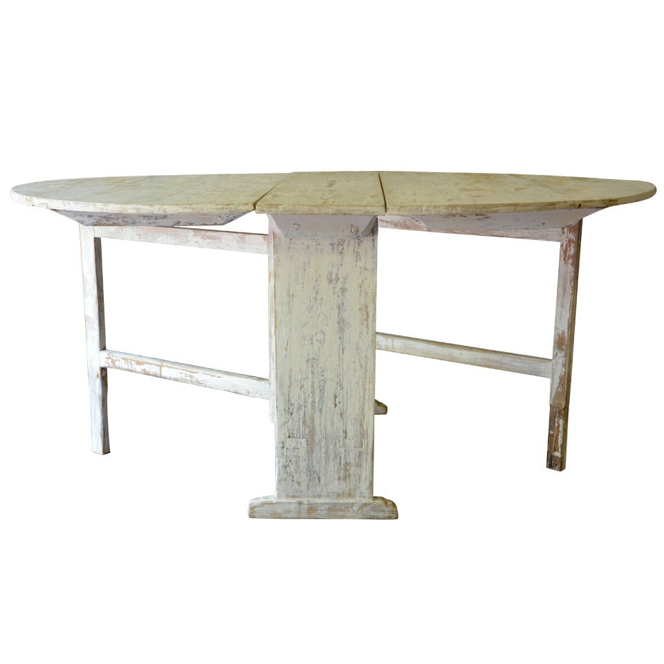 Swedish Painted Pine Gate Leg Table at 1stDibs