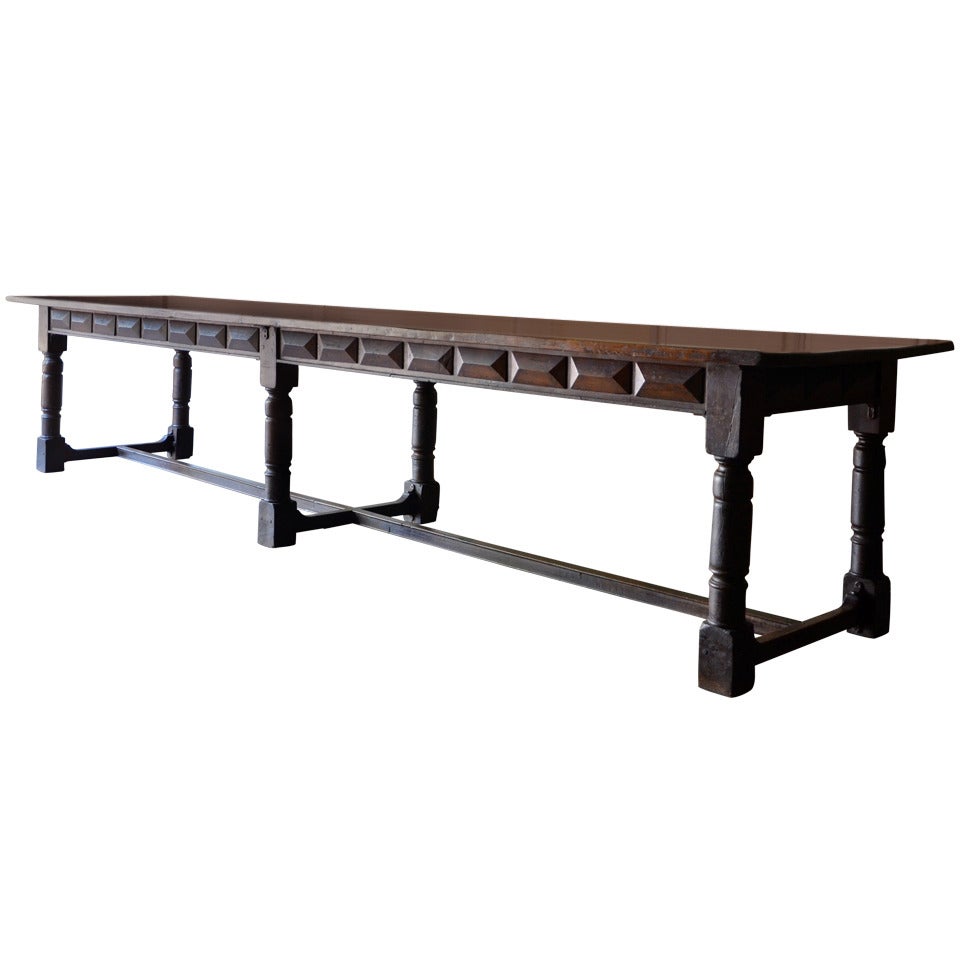 19th Century Italian Oak Refectory Table at 1stDibs