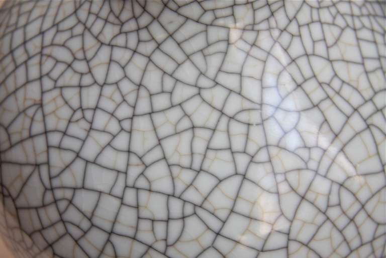 Chinese Porcelain Crackleware Vase or Lamp Base For Sale at 1stDibs