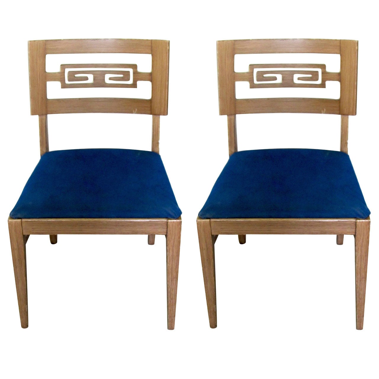 Pair of Faux Finish Chairs in the Style of James Mont For Sale at 1stDibs