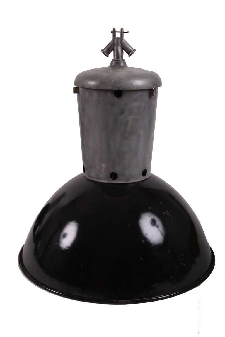 French Industrial Factory Light Fixtures (Set of 4) For Sale at 1stDibs